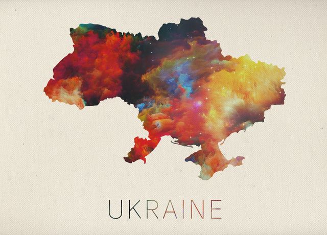 'Watercolor Map of Ukraine.' Poster by Design Turnpike | Displate