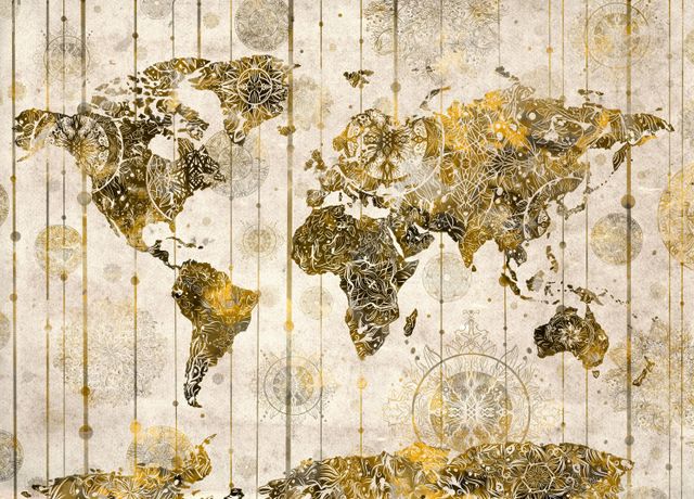 'world map mandala vintage' Poster by Bekim Art | Displate