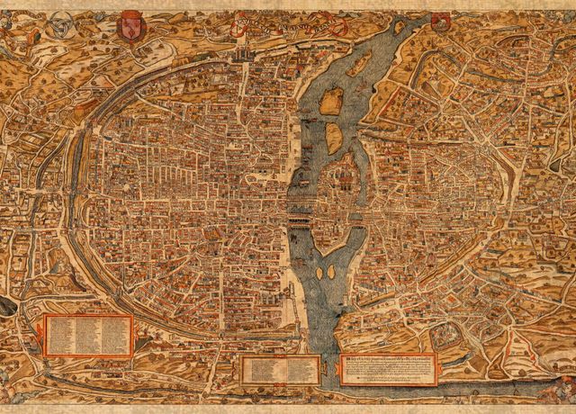 'Map of Paris France 1550' Poster by Design Turnpike | Displate