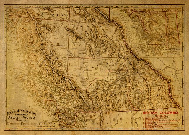 'Vintage Map BC Canada' Poster by Design Turnpike | Displate