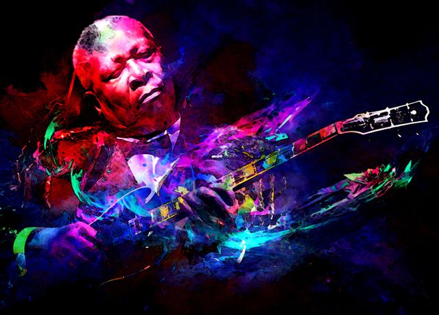 'BB King in color' Poster by Cristo Emilio | Displate