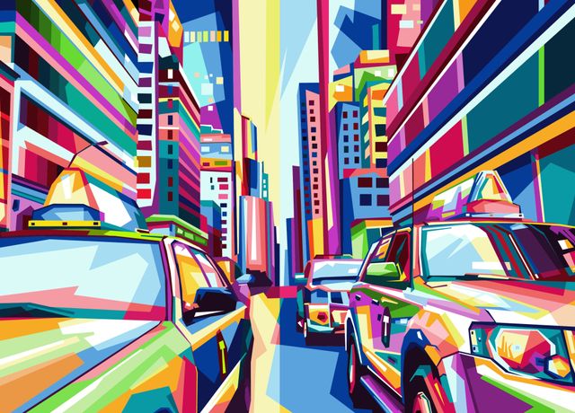 'City in Style WPAP Pop Art' Poster by Rizky Dwi | Displate