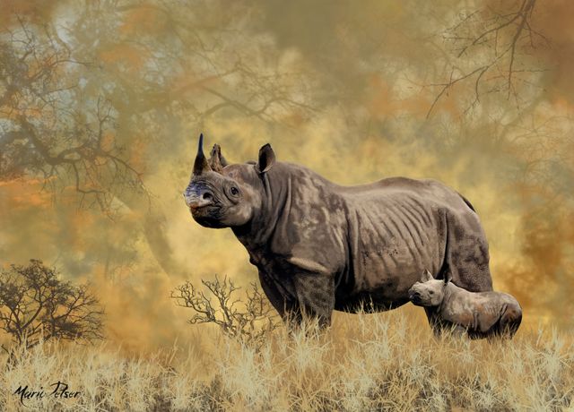 'Black Rhino' Poster by Mario Pelser | Displate