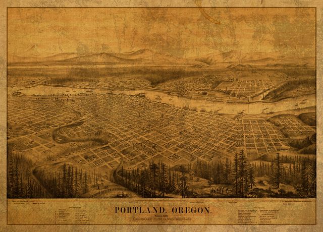 'Portland Oregon Map 1879' Poster by Design Turnpike | Displate