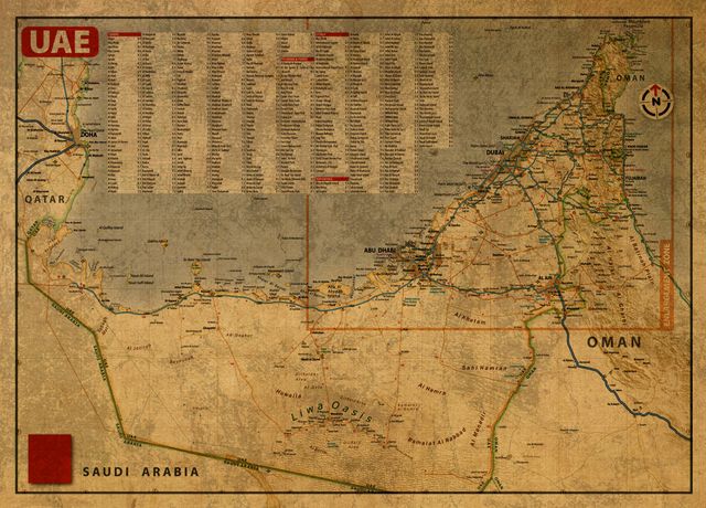 'Old Map of UAE' Poster by Design Turnpike | Displate
