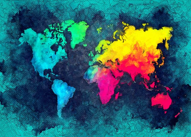 'world map colors' Poster by JBJart Justyna Jaszke | Displate