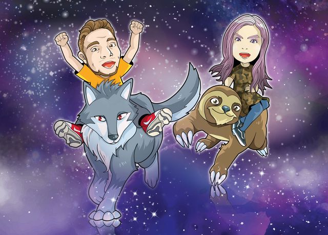 'Wolf vs Sloth' Poster by LAUREN HARLIN | Displate