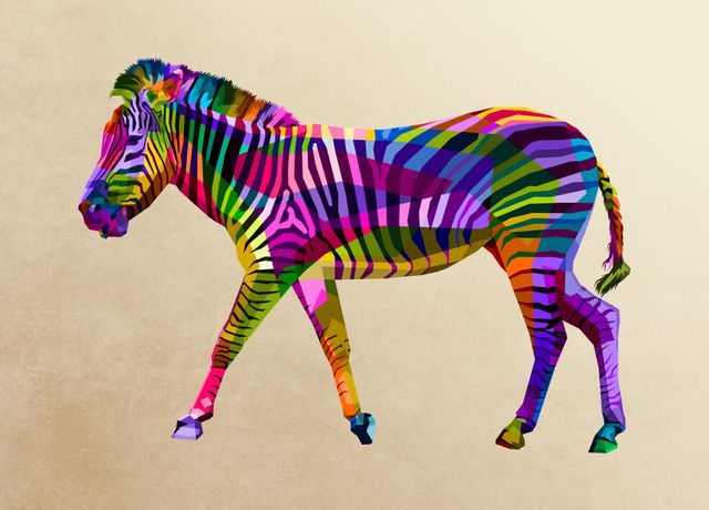'colorful walking zebra' Poster by peri priatna | Displate