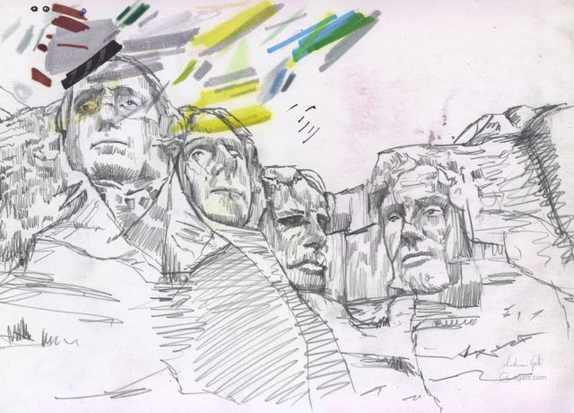 'Rushmore drawing' Poster by Andrea Gatti | Displate