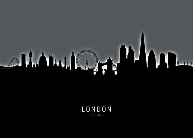 'London England Skyline' Poster by Michael Tompsett | Displate