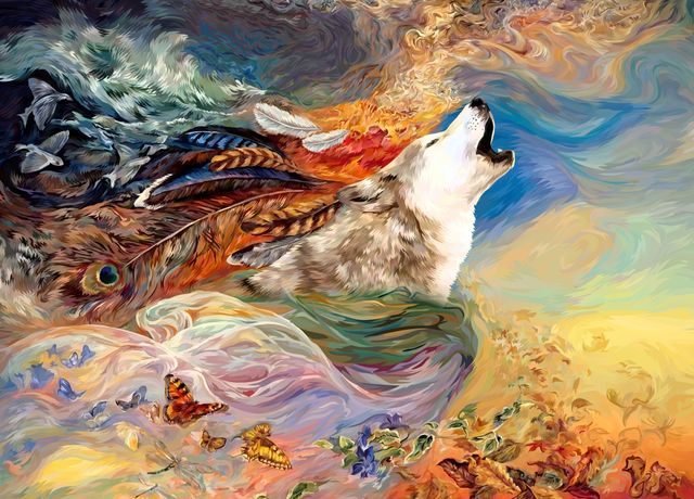 'Lone Wolf Abstract' Poster by Lugu Poerawidjaja | Displate