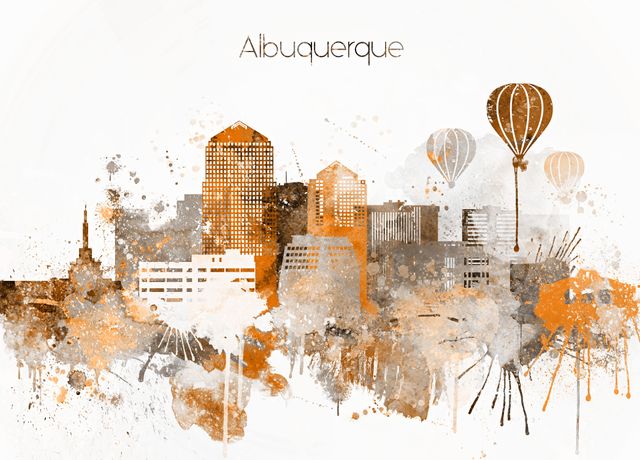 'Albuquerque City Skyline' Poster by Dim | Displate