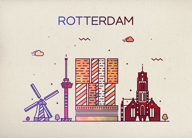 'Rotterdam City Skyline' Poster by Design Turnpike | Displate