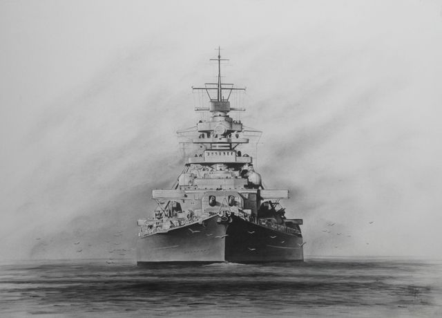 'Battleship Bismarck' Poster, picture, metal print, paint by Rainer ...