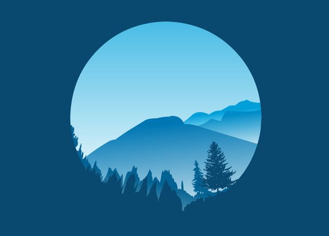 'Blue Mountain Landscape' Poster by Maher Light | Displate