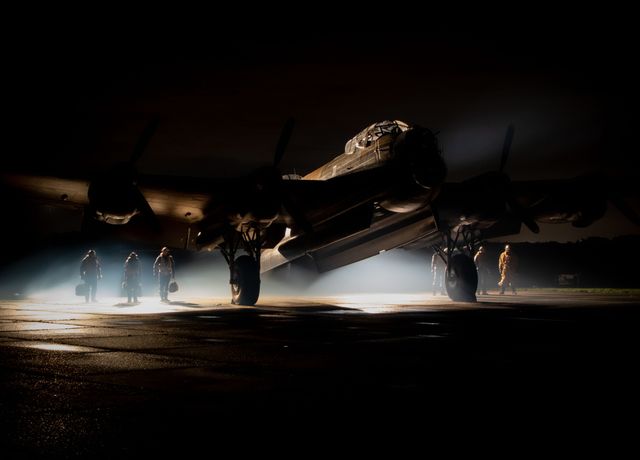 'Lancaster Bomber Night ' Poster by Airpower Art | Displate