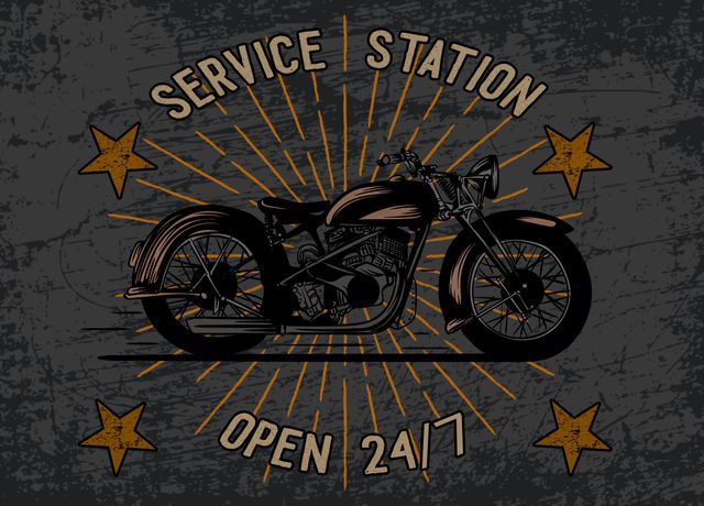 'Service Station Moto Retro' Poster by Don Shop | Displate