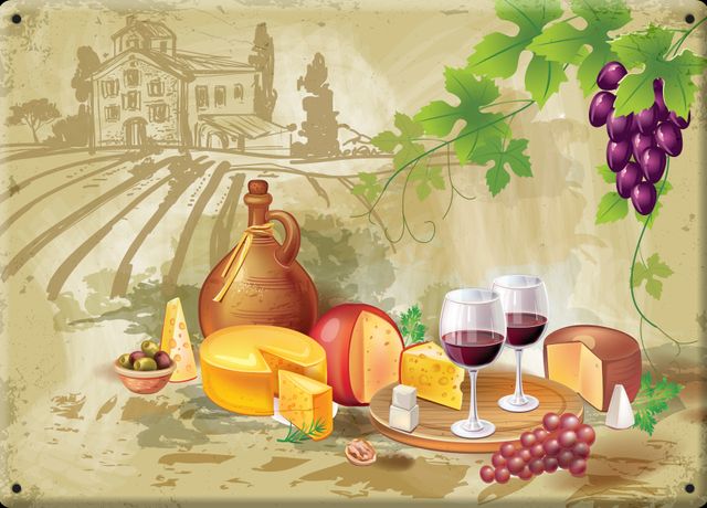 'Wine and winery' Poster by Moon Calendar Studio | Displate