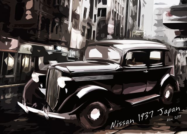 'Nissan retro' Poster by Alex | Displate