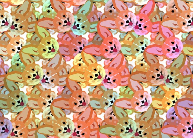 'Corgi Face Pattern 6' Poster by wagnerps | Displate