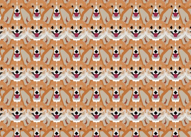 'Corgi Face Pattern 2' Poster by wagnerps | Displate