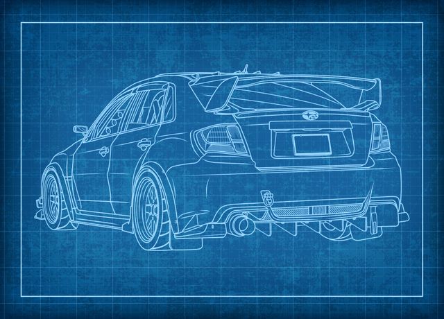 'Subaru Impreza WRX 2011' Poster, picture, metal print, paint by Navin Guyvit | Displate