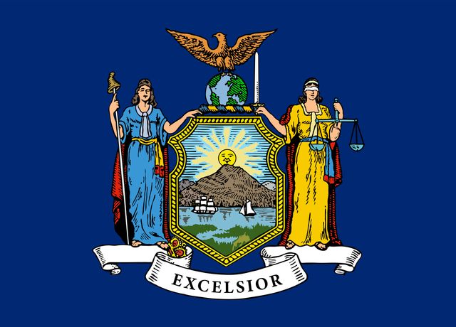 'NEW YORK STATE Flag' Poster by Maksym Kapliuk | Displate