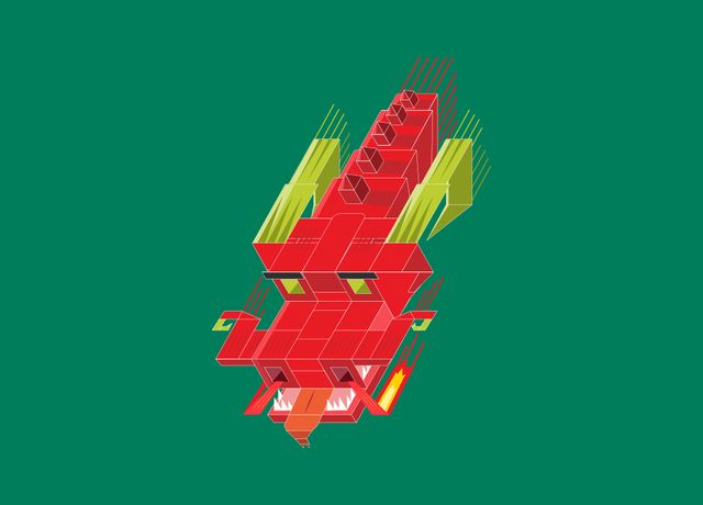 'Cube Dragon' Poster by Danny Villarreal | Displate