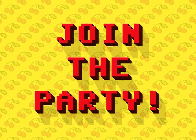 'Join the party 8bit' Poster by Gianfranco Grenar | Displate