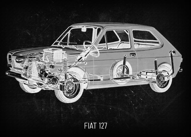 'Fiat 127' Poster by JAT DESIGNS | Displate