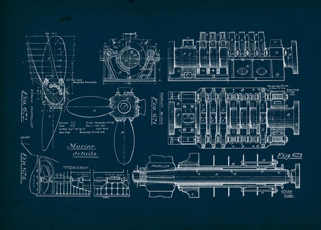 'Marine Details Blueprint' Poster by Jay Diloy | Displate