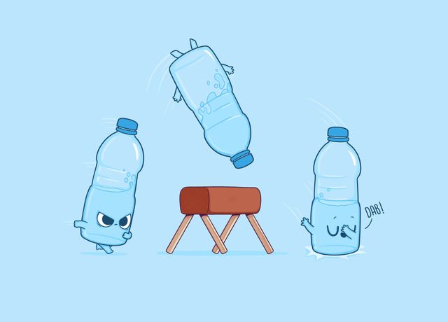 'Bottle Flip Challenge' Poster, picture, metal print, paint by Ignacio ...