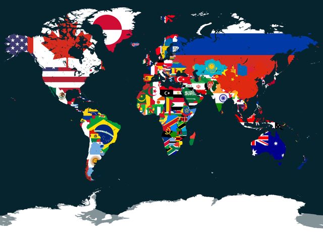 'Flags World Map' Poster by Alo | Displate