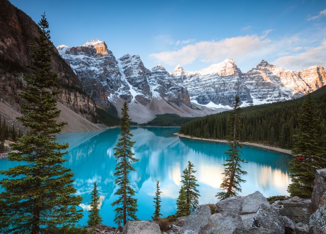 'Moraine lake sunrise Banff' Poster, picture, metal print, paint by ...