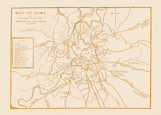 'Rome Vintage paper old map' Poster by Vardi Creations | Displate