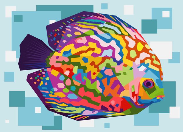 'colorful discus fish ' Poster by Dadan Andriyana | Displate
