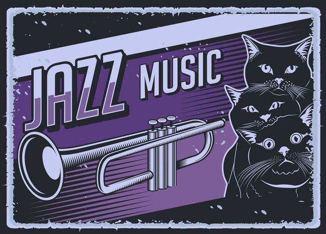 'Jazz music with cats' Poster by XandYart | Displate