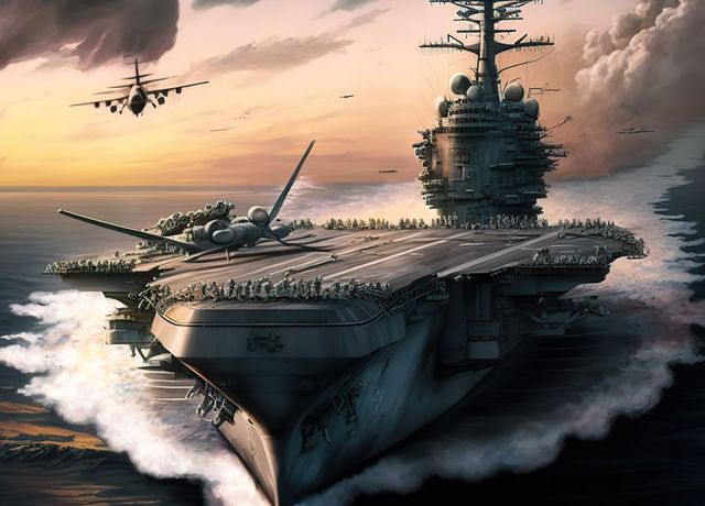 'Aircraft Carrier Sunset' Poster by Marlie Cullen | Displate
