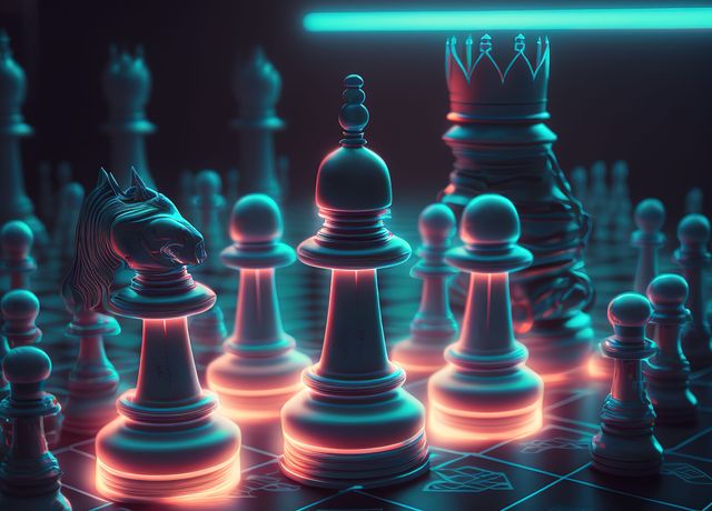 'game chess neon' Poster by Hari Buckner | Displate
