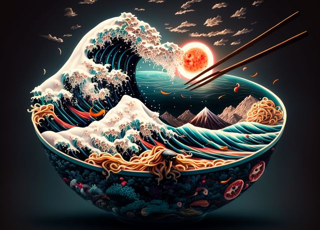 'ramen japan neon food' Poster by Daniaal Odonnell | Displate