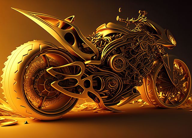 'Golden Moto' Poster by Guillaume Pingard | Displate