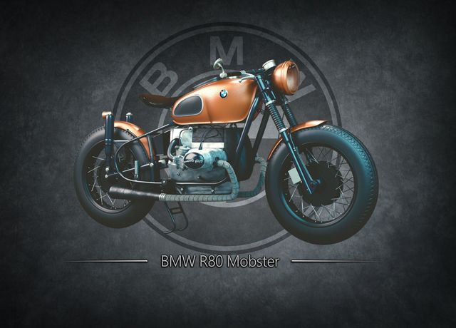 'BMW R80 Mobster' Poster by Arts and Minds | Displate