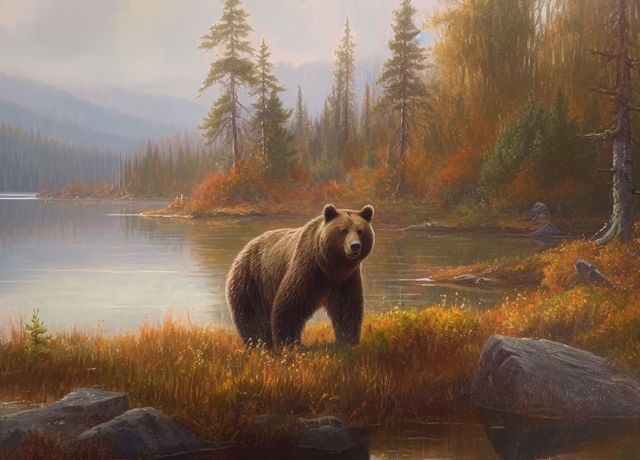 'Brown Bear in Lapland' Poster by Juhani Vanhatapio | Displate