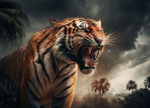 'Aggressive angry Tiger' Poster by Volodymyr Burdiak | Displate