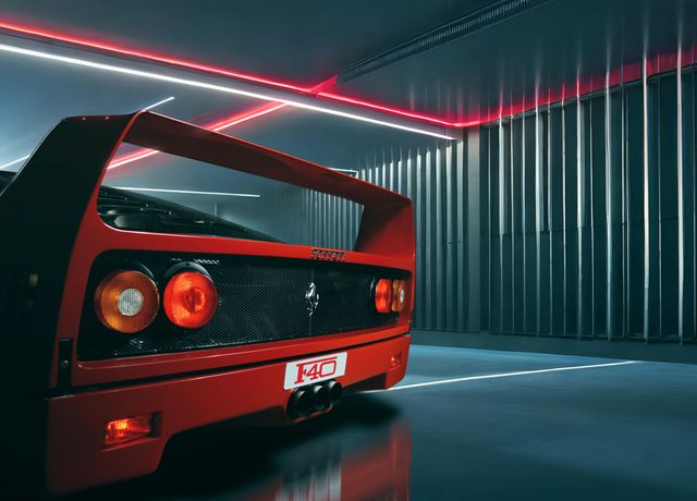 'Retro Neon F40 Tail' Poster by Rollz | Displate