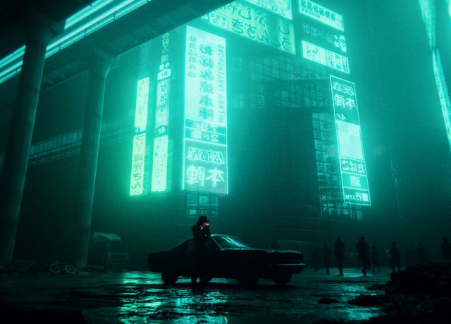 'Neon back alley' Poster, picture, metal print, paint by JPEGJOURNEY ...