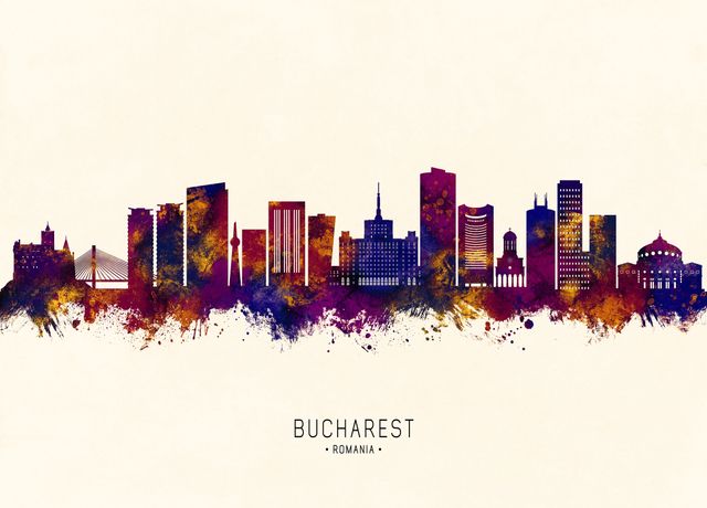 'Bucharest Romania Skyline' Poster by Towseef Dar | Displate
