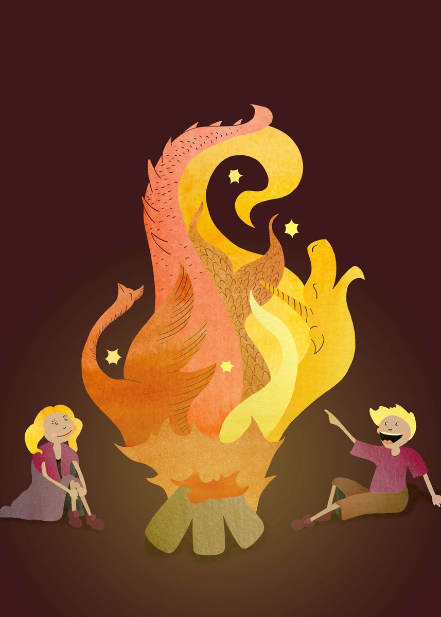 ''Campfire Magic'' Poster, picture, metal print, paint by Elizabeth ...