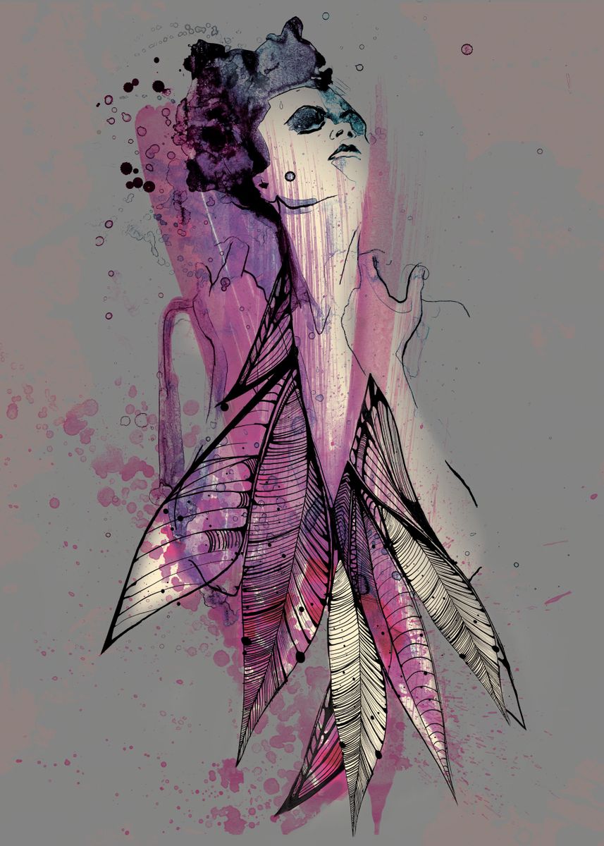 'Violet' Poster, picture, metal print, paint by Ewa Paulska | Displate