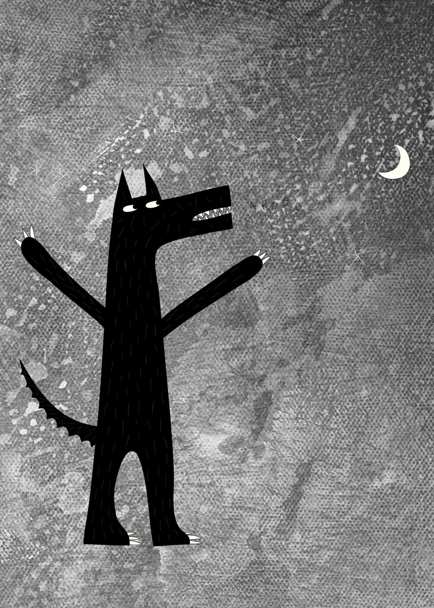 'Arooo!' Poster, picture, metal print, paint by Nic Squirrell | Displate